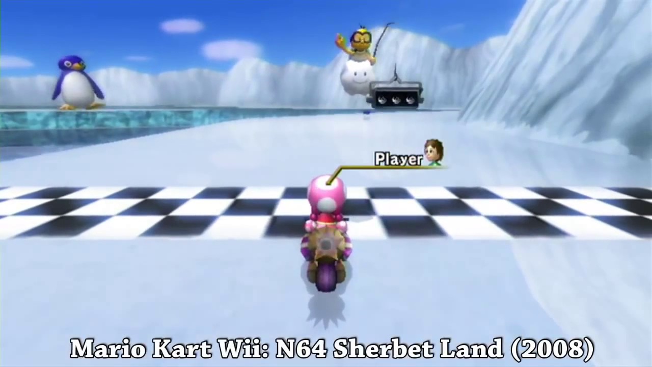 Mario Kart Snow & Icy Courses 1992 to 2014 Generations - YouTube