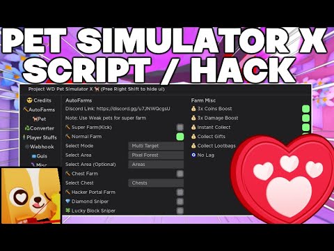 [🧸DAYCARE] Pet Simulator X OP Hack Script FAST HEART AUTOFARM! 🧸 HEART ...