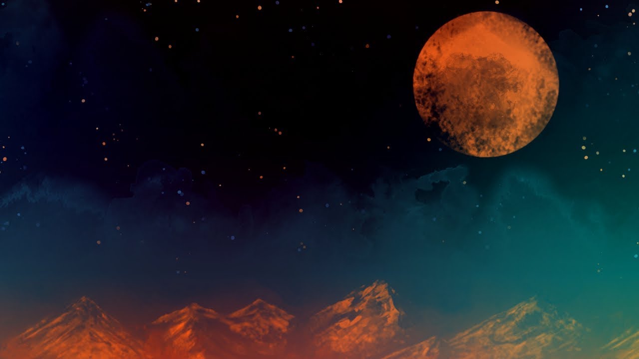 Quick drawing Mars Landscape with Moon in Krita - YouTube