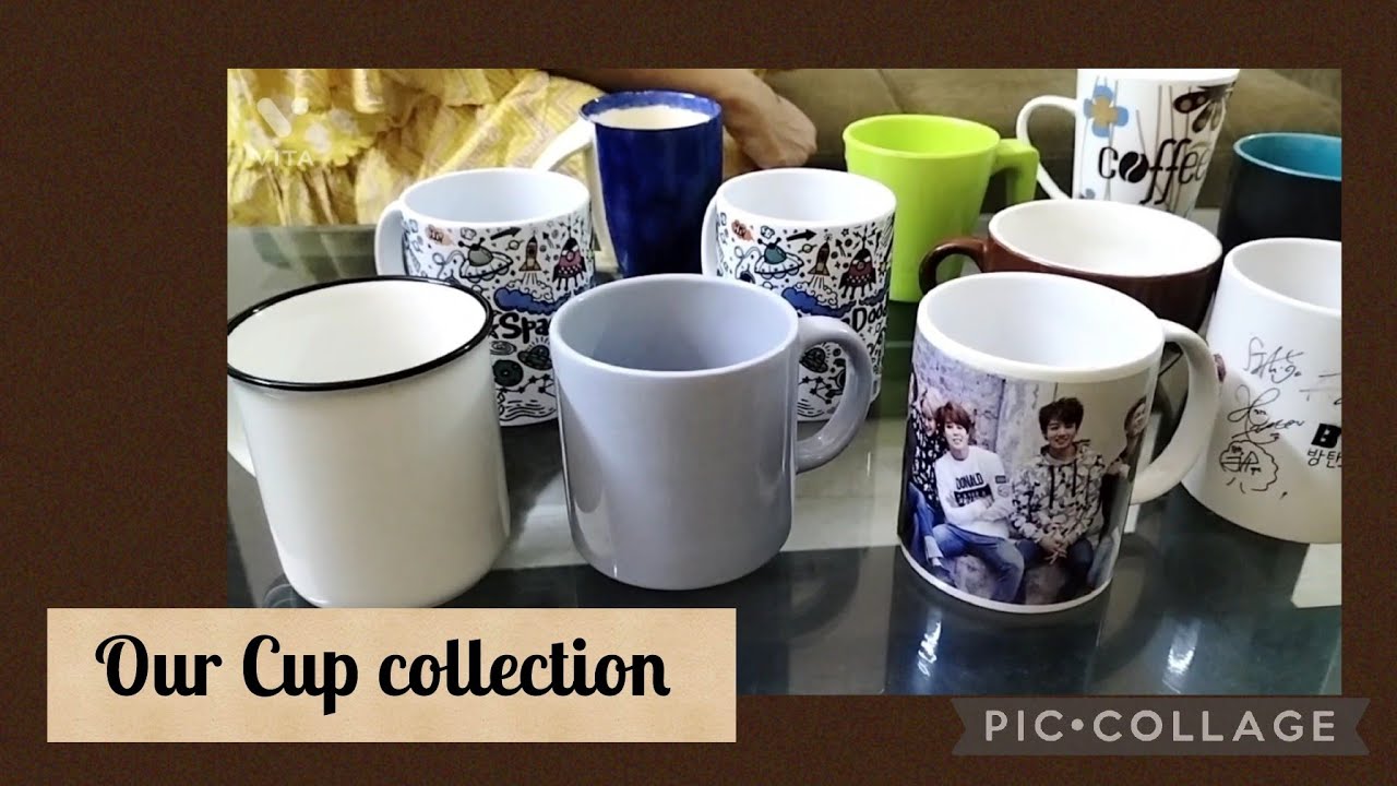 Our Cup collection || మా కప్ సేకరణ || Coffee cups, mugs, simple cups ...
