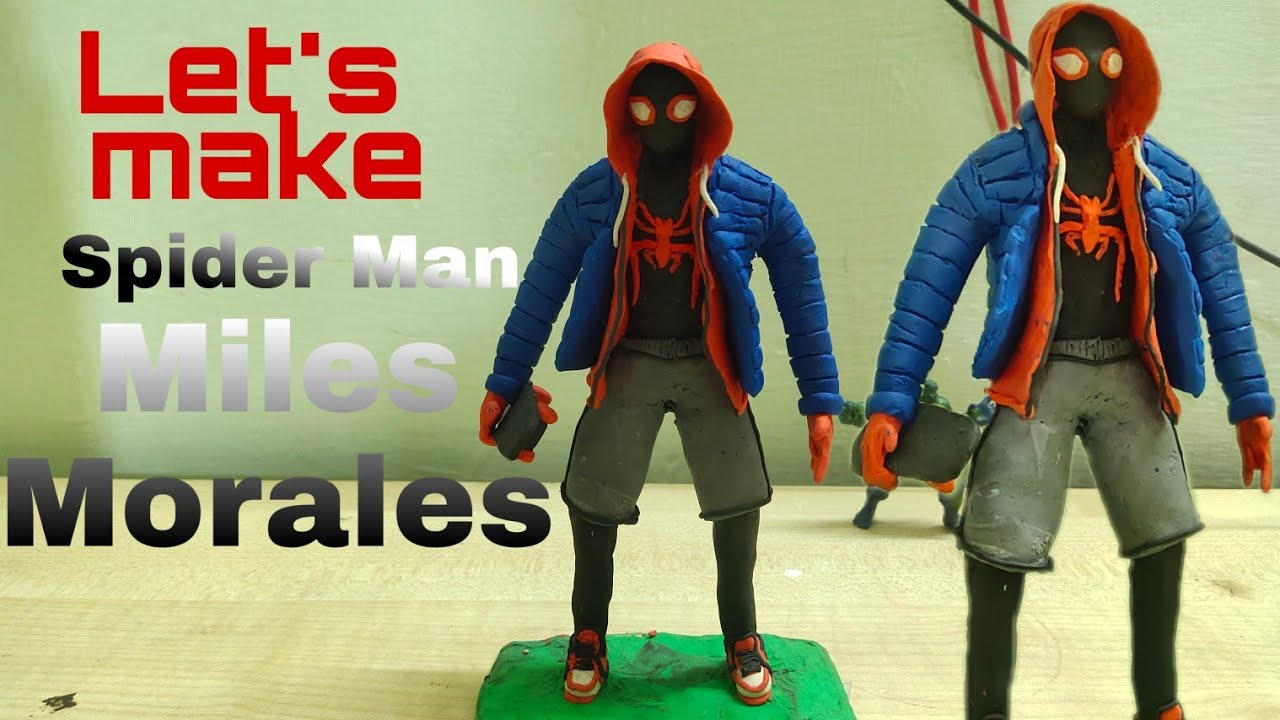 sculpting spider man miles morales || movie version || clay tutorial ...