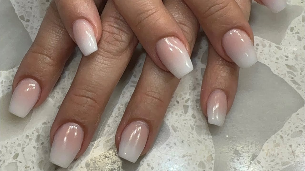 Solar Nail || Pink-White Ombré || Nail Tutorial - YouTube