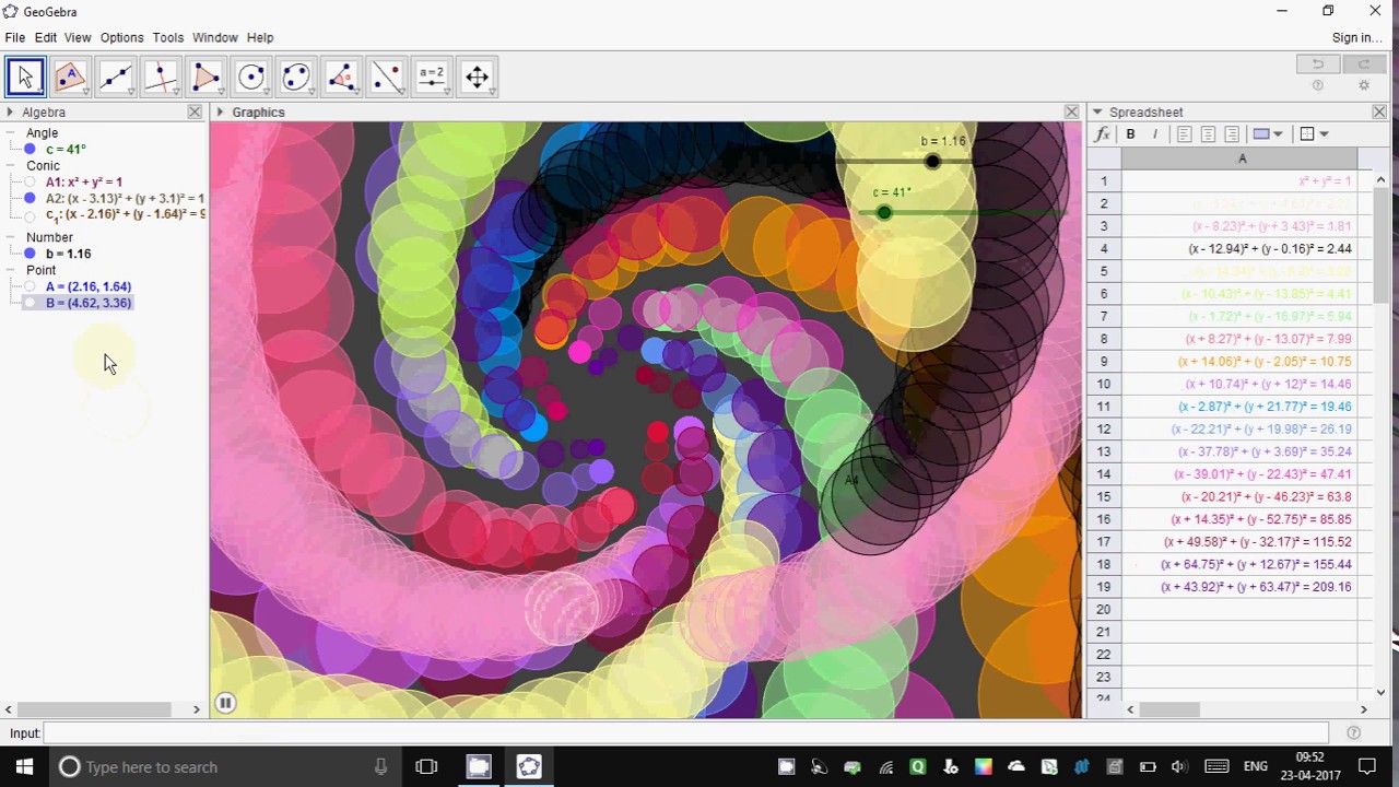 amazing colorful animation in geogebra - YouTube