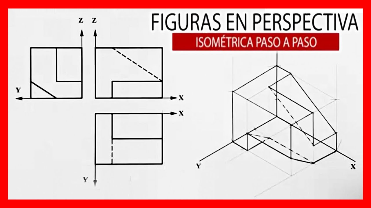 ⚙️ Perspectiva ISOMETRICA a partir de las VISTAS ⚡ Figuras en ...
