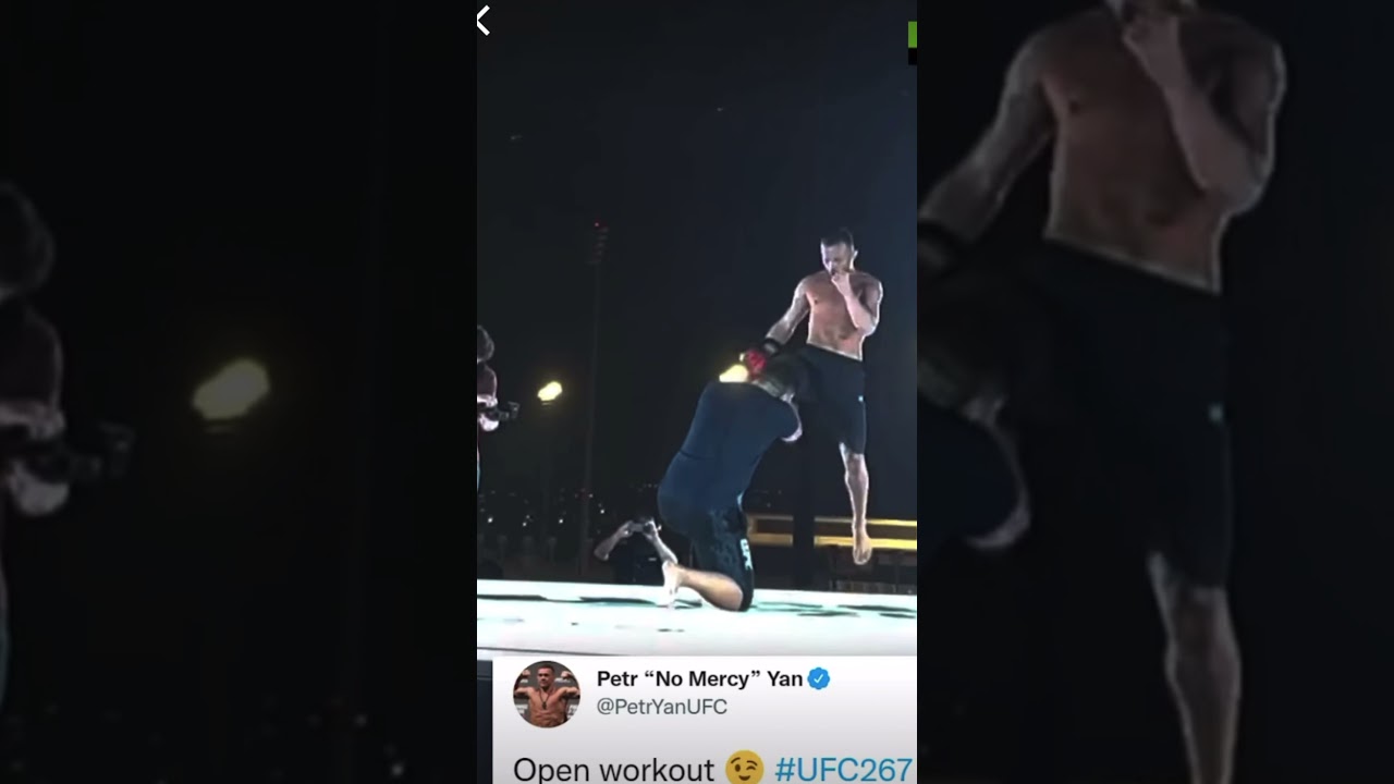 UFC 267 Petr Yan open workout FLYING KNEE!!”insane”#shorts #funny #wow ...