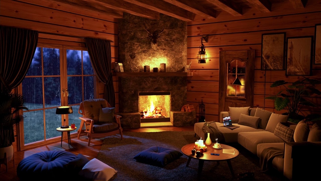 Log Cabin Fireplace Night Customizable Wood Fireplaces: Unique