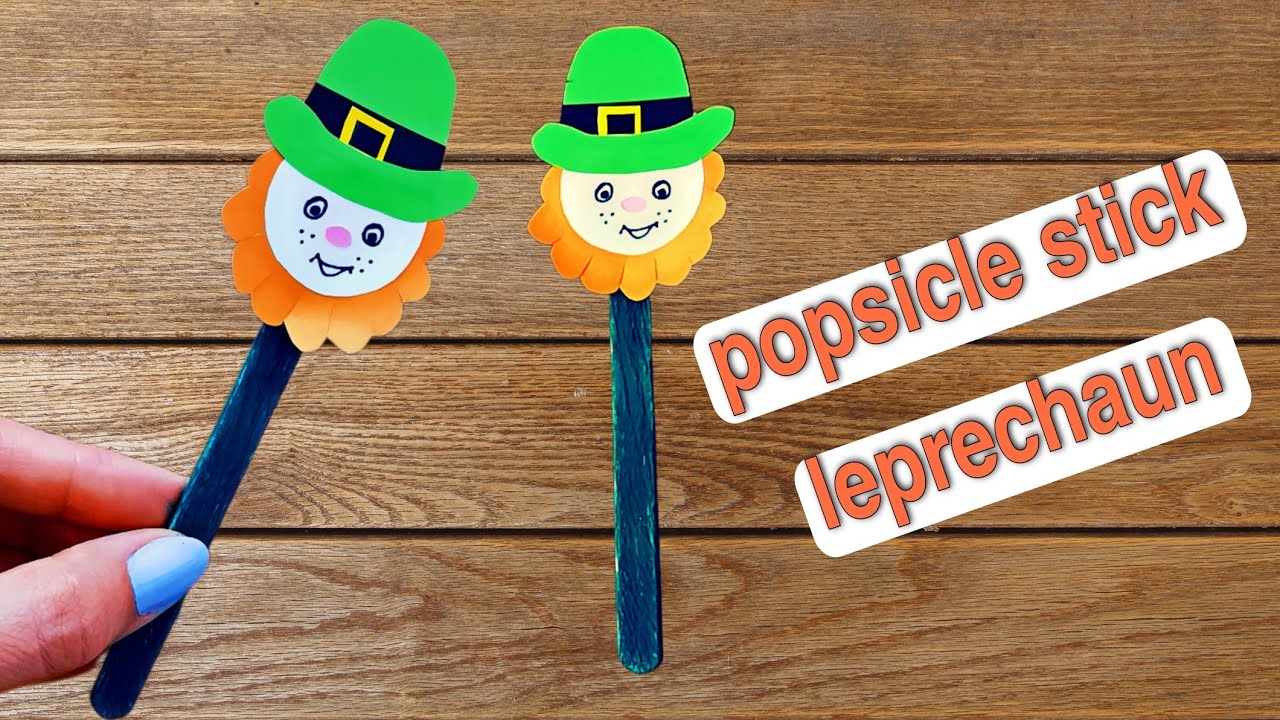 popsicle stick leprechaun craft | St. Patrick's Day craft idea | Lá ...