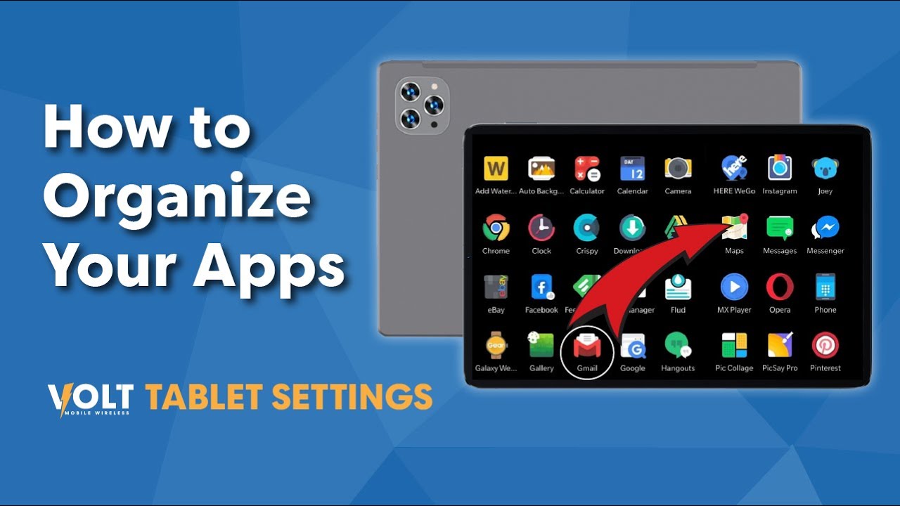 How to Organize your Apps on your Volt Mobile Tablet - YouTube