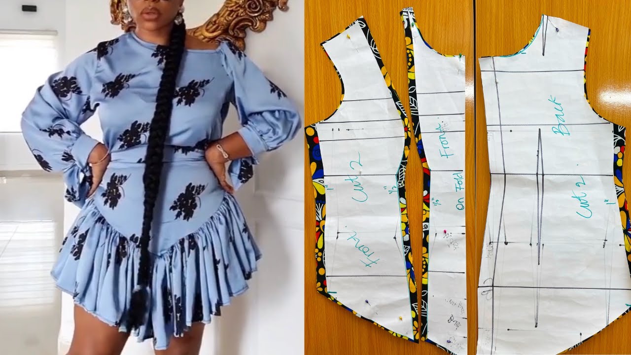 HOW TO CUT AND SEW TRENDY RUFFLE DRESS EASY - YouTube