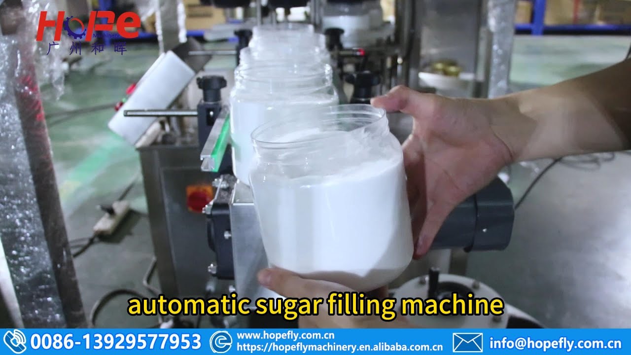 automatic sugar filling machine - YouTube