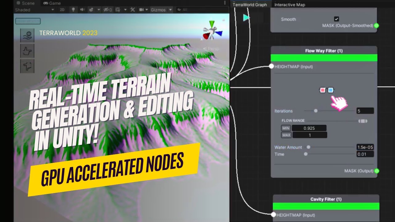 TerraWorld's GPU Accelerated Nodes - Real-Time Terrain Generation & Editing in Unity - YouTube