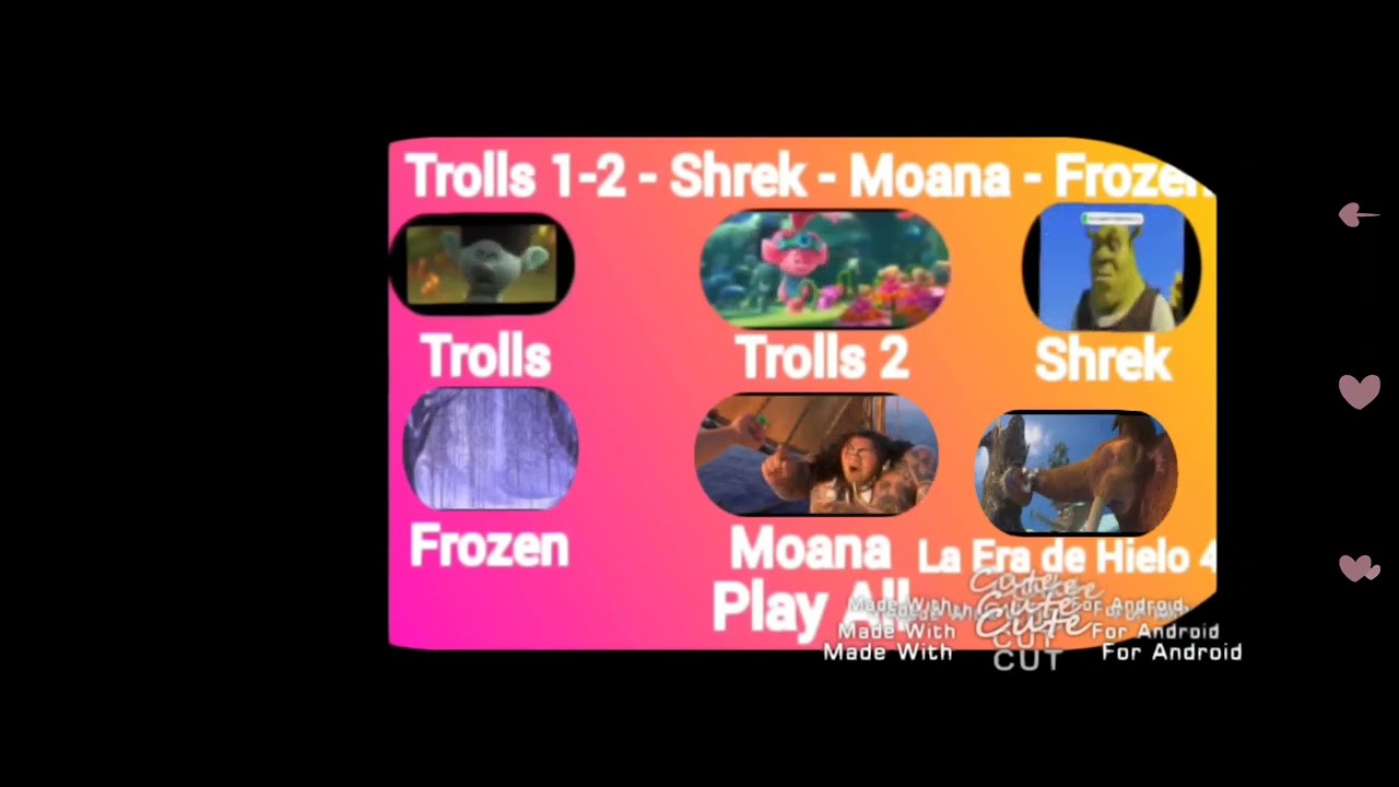 Trolls 1-2 - Shrek - Moana - Frozen 6 En 1 DVD Menu Pirata - YouTube
