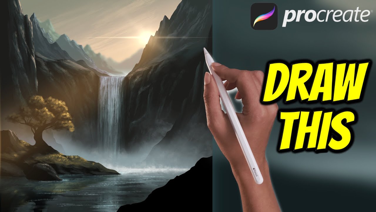Waterfall - Procreate tutorial 171 - YouTube