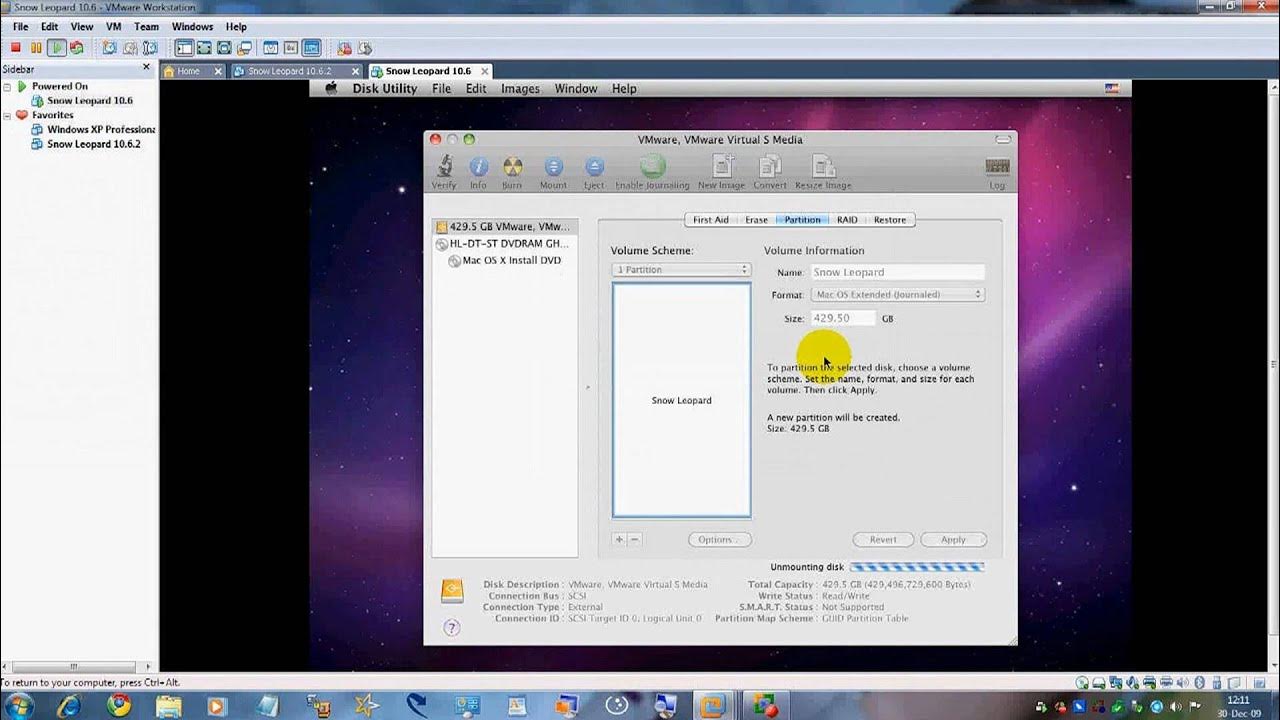 How to install MacOSX Snow Leopard in Windows PC using Vmware Workstation as virtual machine ...