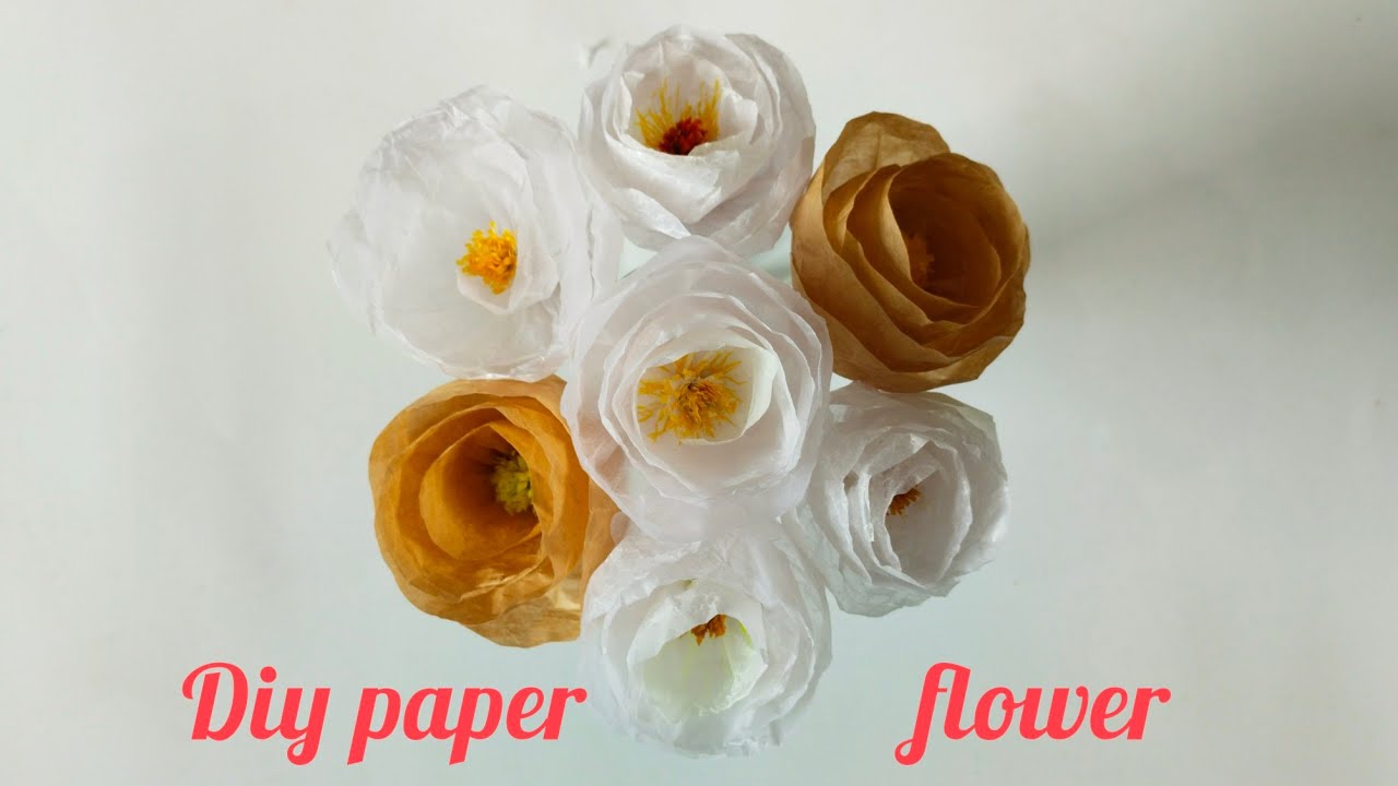how to make easy paper flower | waste paper flower craft |paper flower ...