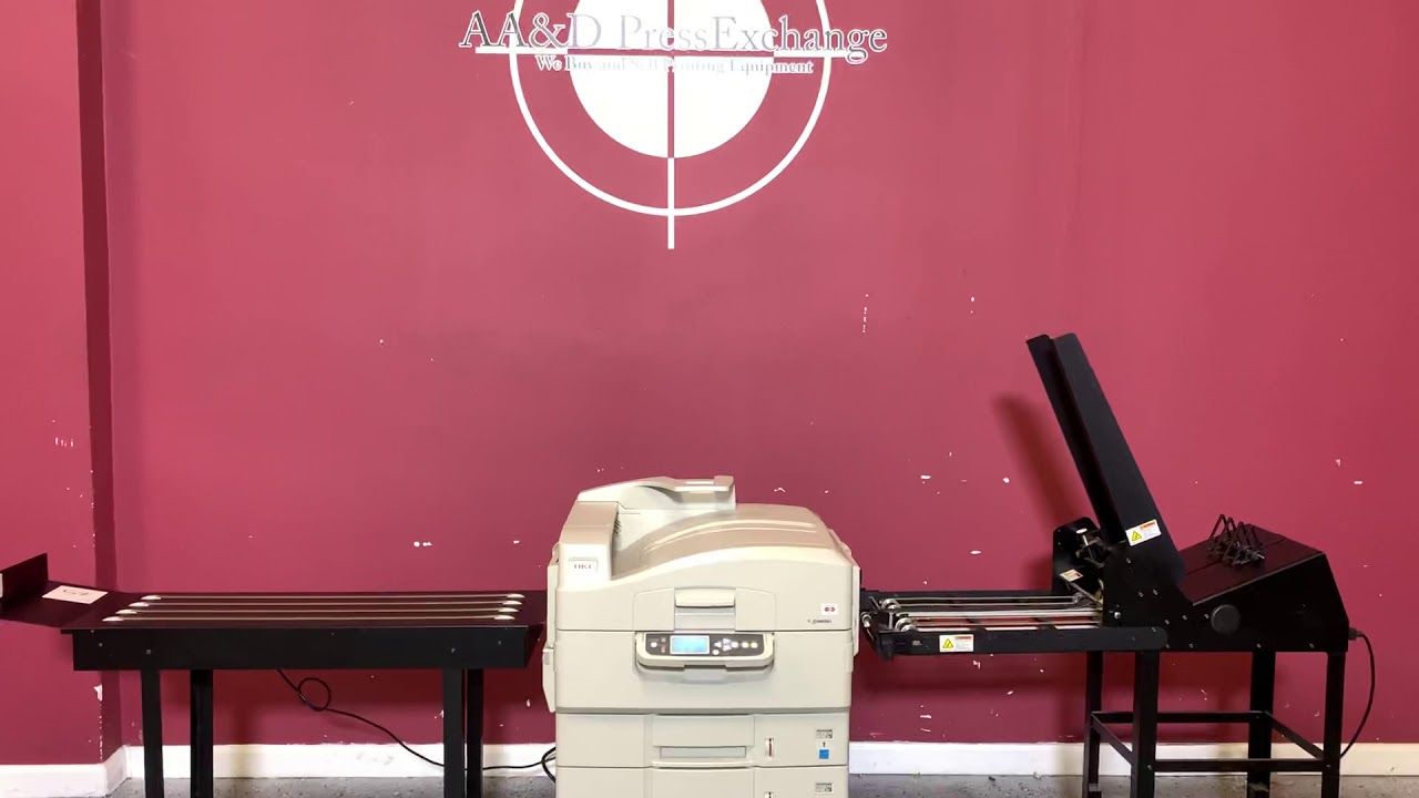 Oki C9650 envelope printer - YouTube