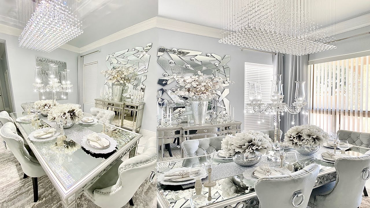 OVER THE TOP GLAM DINING ROOM || Aesthetically Glam Tablescape Ideas ...