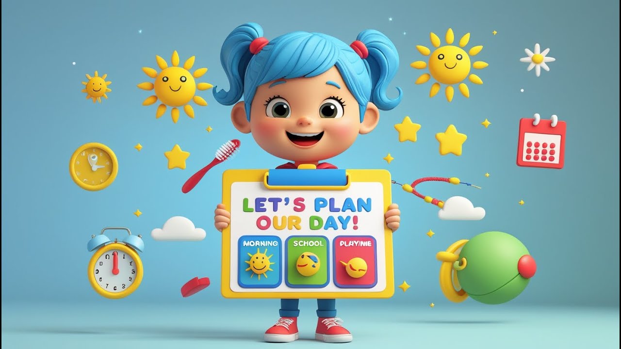 🕒 Let's Plan Our Day! | Daily Routine Poem for Kids 🌞 - YouTube