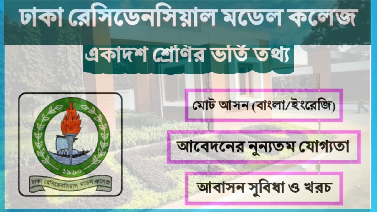 Dhaka Residential Model College (DRMC) Admission Details || মিনসা ...