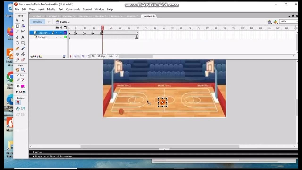 Tutorial Dasar Macromedia flash 8 part 3 membuat animasi bola basket - YouTube