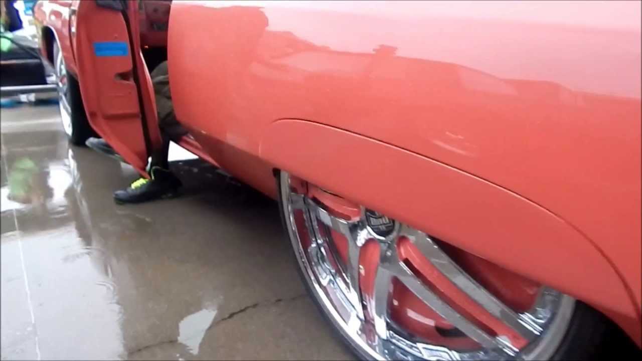 Bagged Peach 71 Donk Squatting 26" Dub Delusions - YouTube
