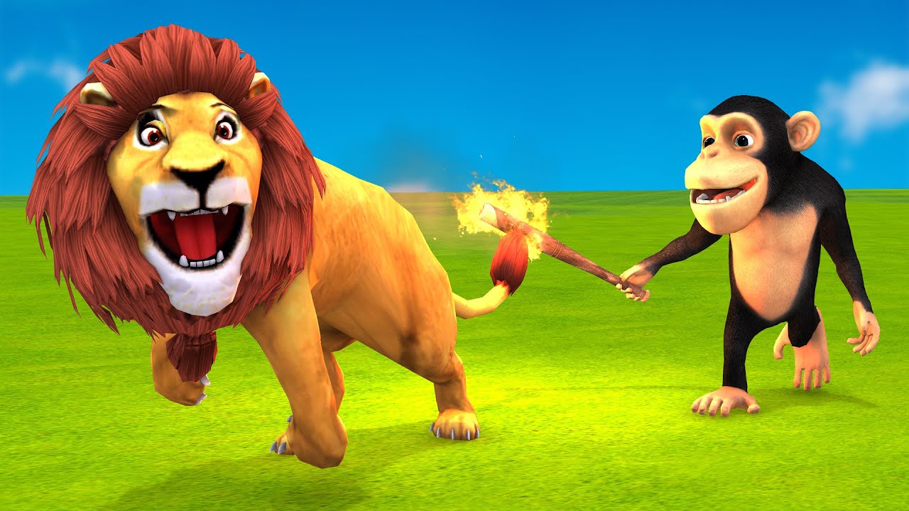 Funny Monkey Hilarious Pranks and Playful Antics with Lion And Mammoth ...