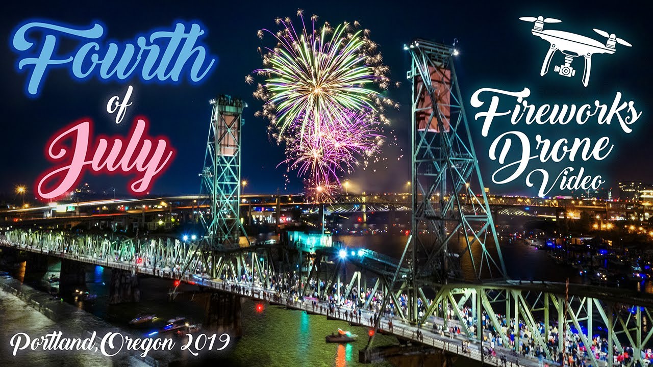 Exciting Drone Video 4th of July Fireworks Close up Flight Portland,OR ...