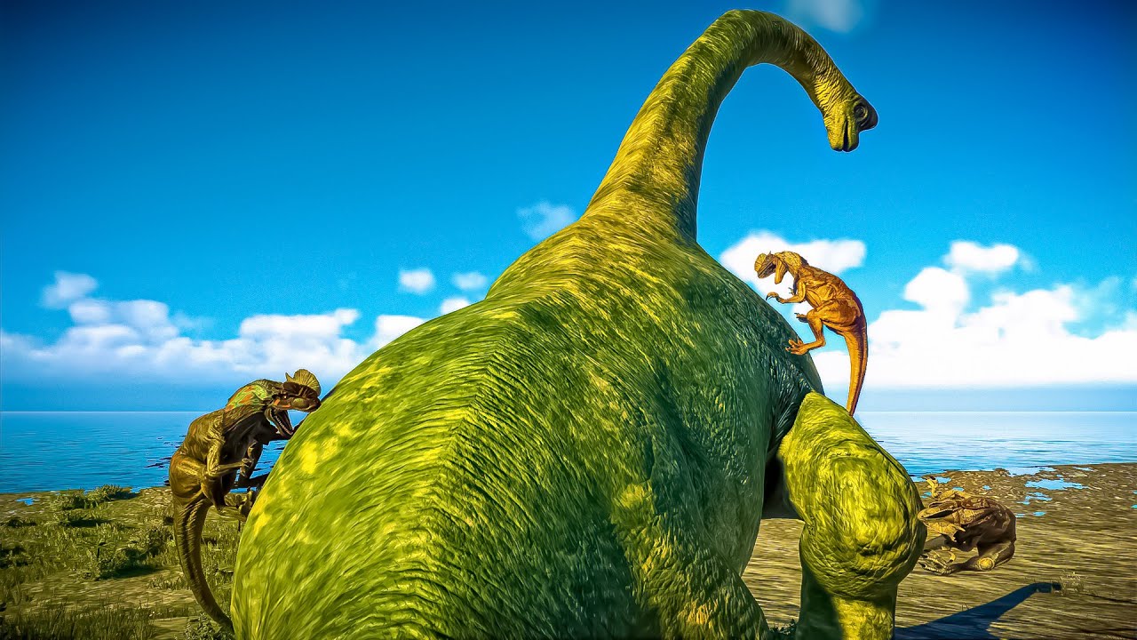 DILOPHOSAURUS PACK HUNTING vs LARGE HERBIVORE DINOSAURS -JURASSIC WORLD ...