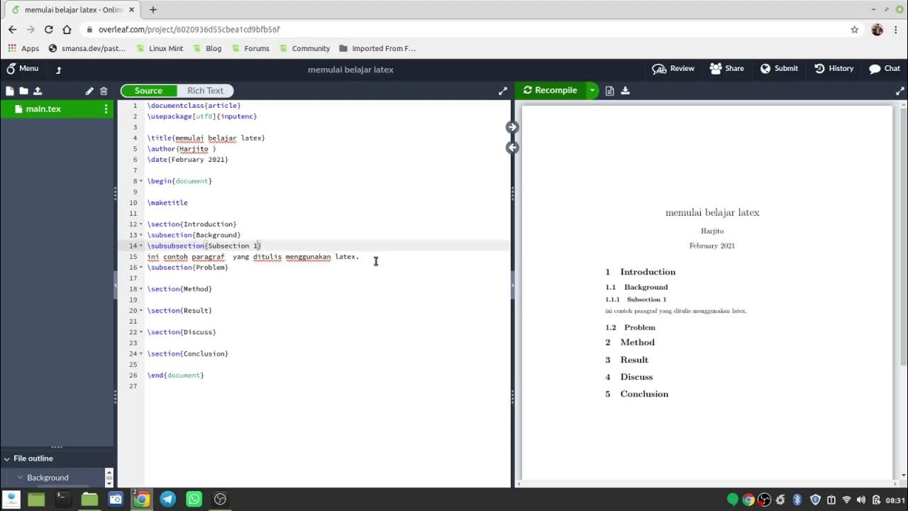 Seri Belajar Latex Bagian 1: Memulai menulis dengan latex - YouTube