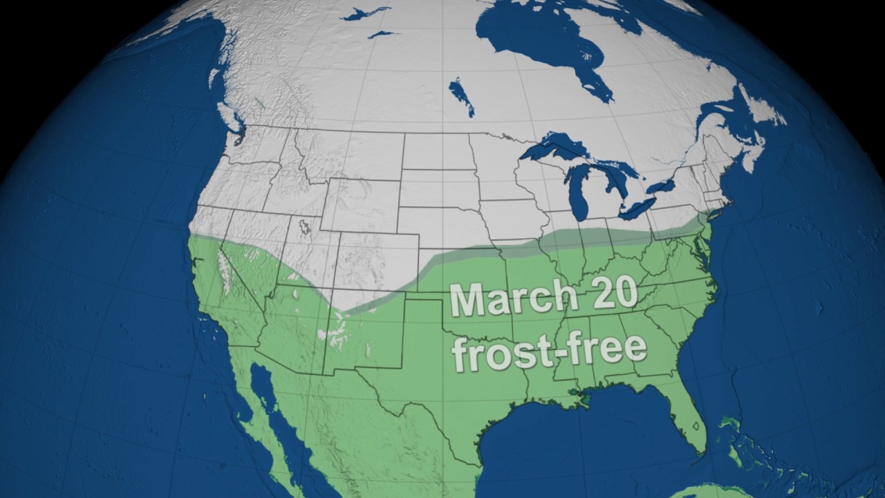 Early Spring Frost-Free Regions: Comparing 1950s and 2010s - YouTube