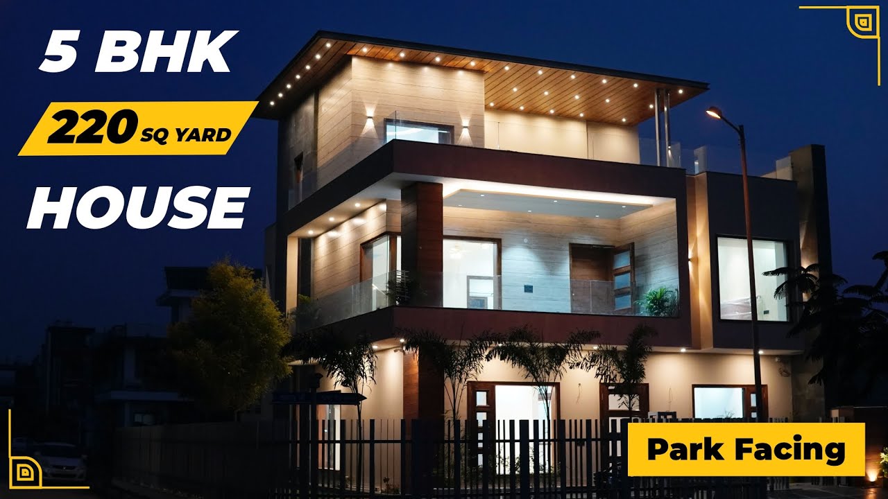 Inside a Corner Park Facing 220 Sq Yard Modern House With Huge Green ...