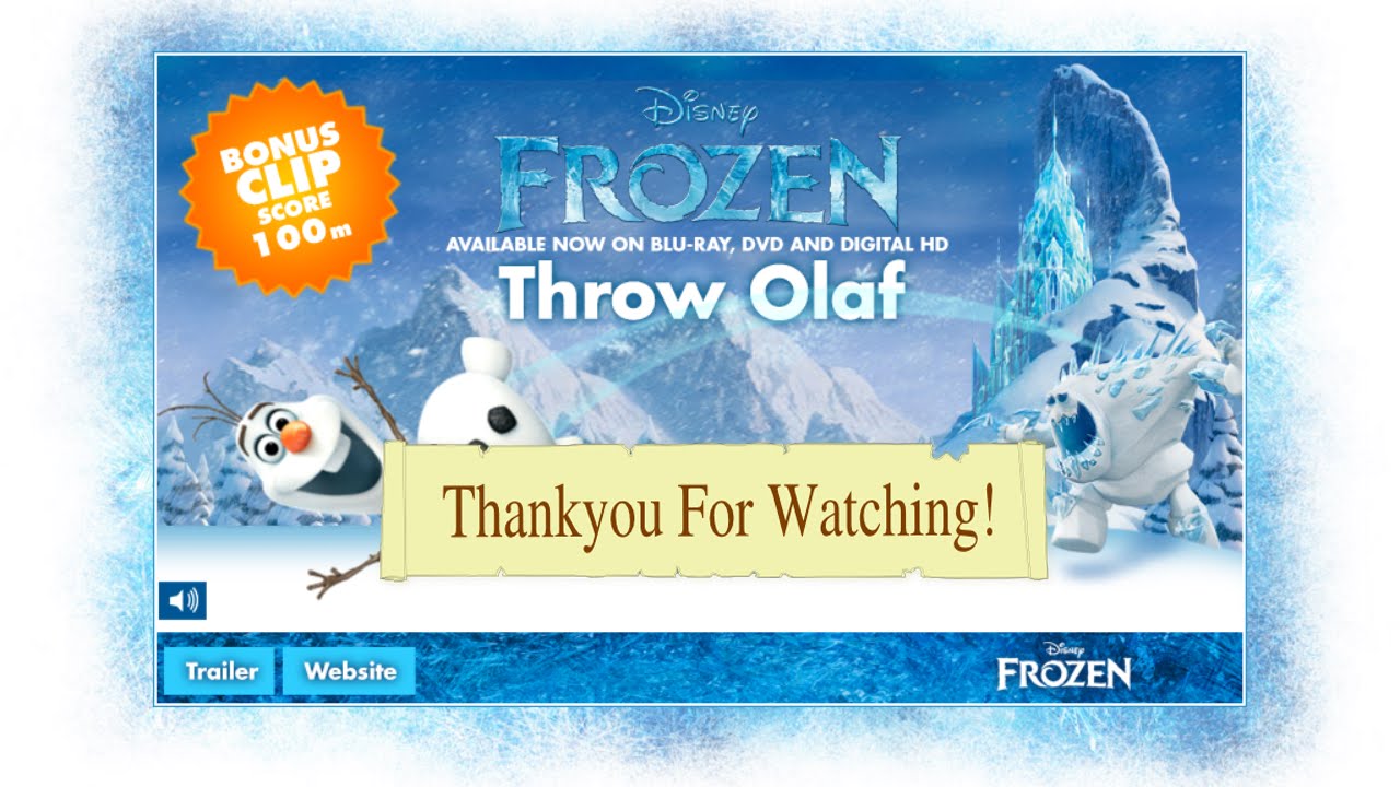 Throw Olaf - Disney Frozen Games - YouTube