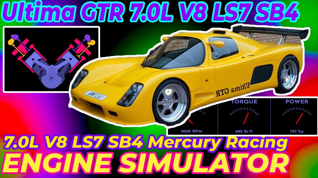Engine Simulator | 7.0 V8 LS7 SB4 Ultima GTR Mercury Racing - YouTube