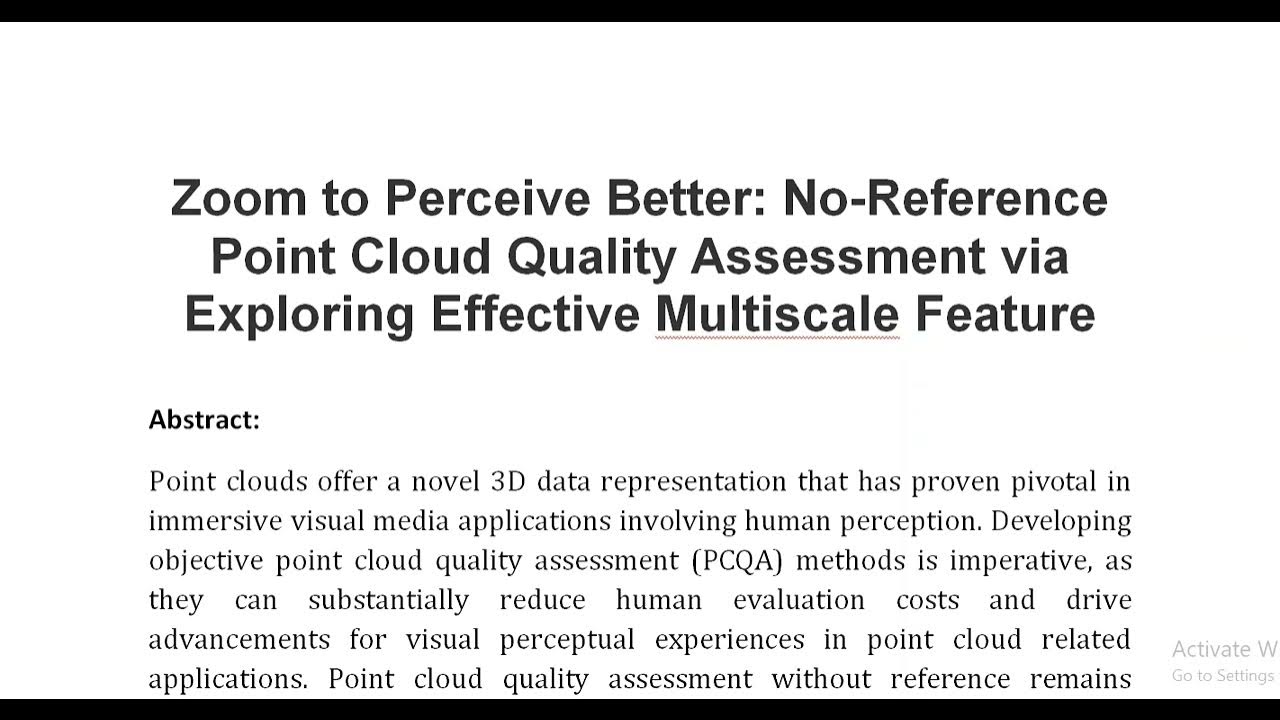 Zoom to Perceive Better No Reference Point Cloud Quality Assessment via Exploring Effective ...