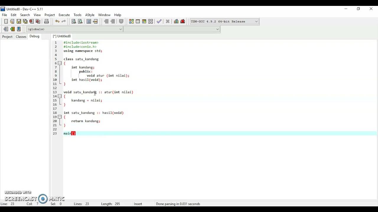 Contoh Program C++ untuk Encapsulation dalam OOP C++ - YouTube