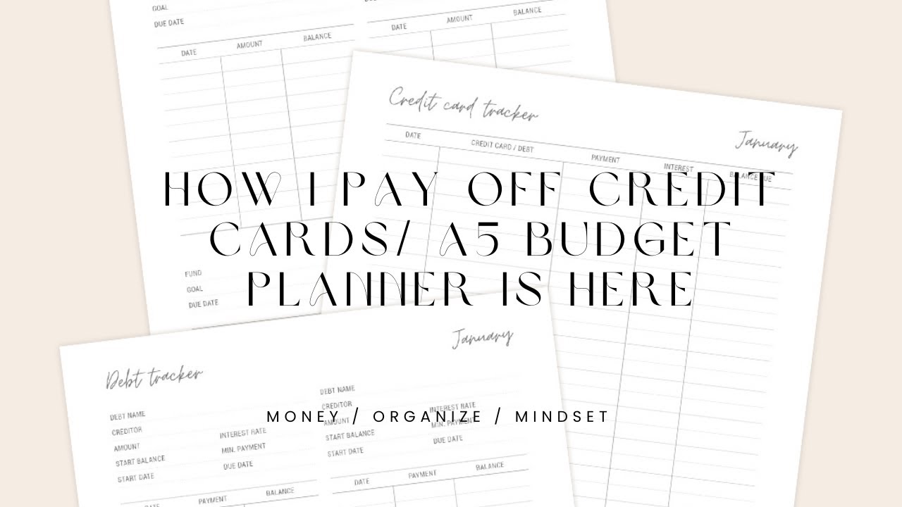 How I Pay Off My Credit Cards / A5 Budget Planner - YouTube