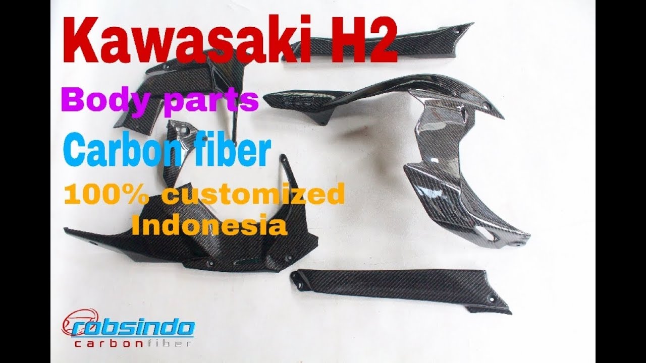 Kawasaki H2 carbon fiber (body parts) - YouTube