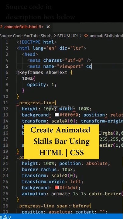 Create Animated Skills Bar Using HTML | CSS - YouTube