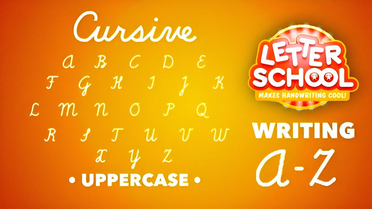 Learn to Write Letters A to Z English Cursive Alphabet with Letter ...
