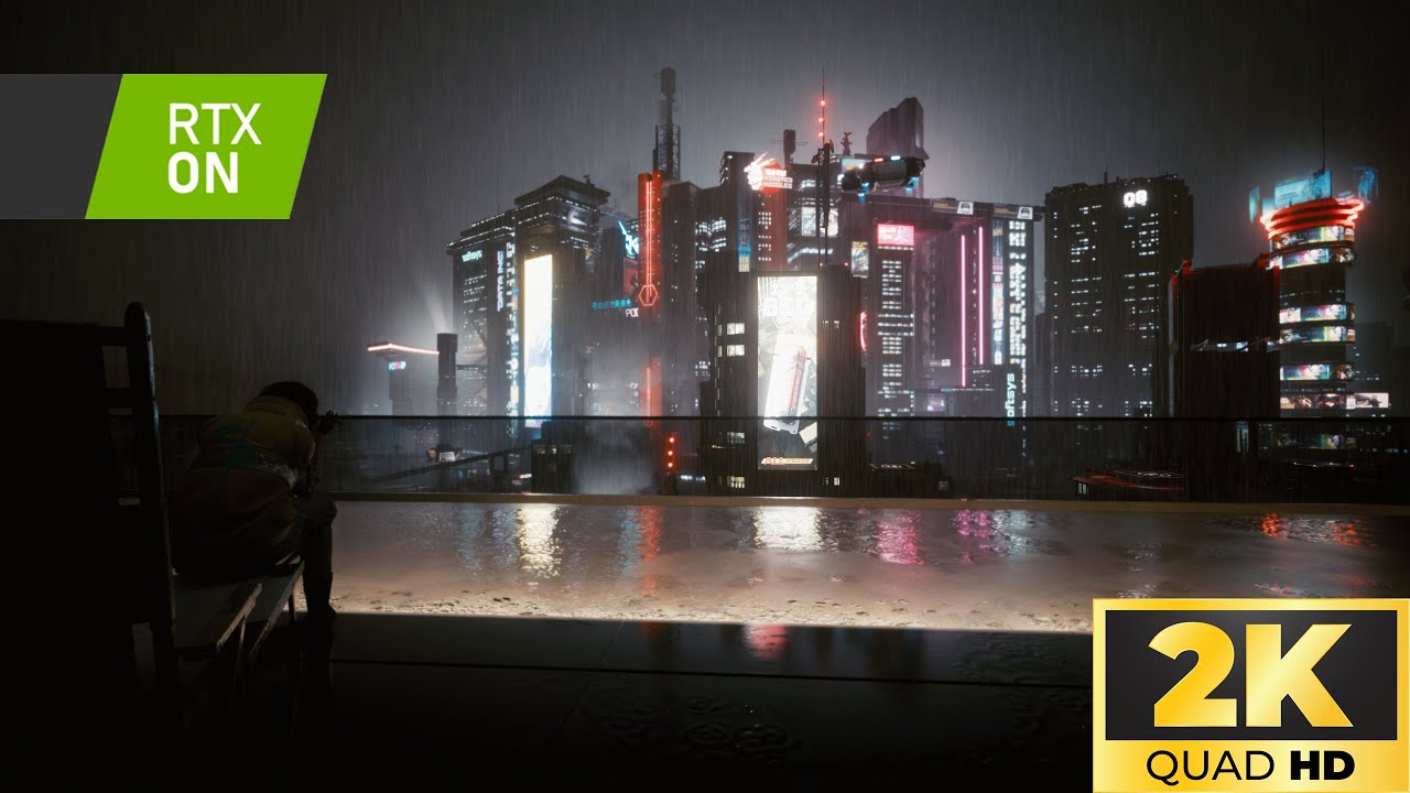 Cyberpunk 2077 - Rainy Night Ambience - 2K Ultra Graphics In game Loop ...