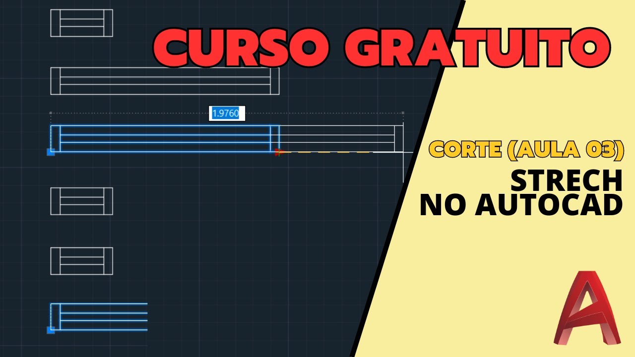 STRECH (ESTICAR) no AutoCad: Como esticar vários desenhos ao mesmo ...