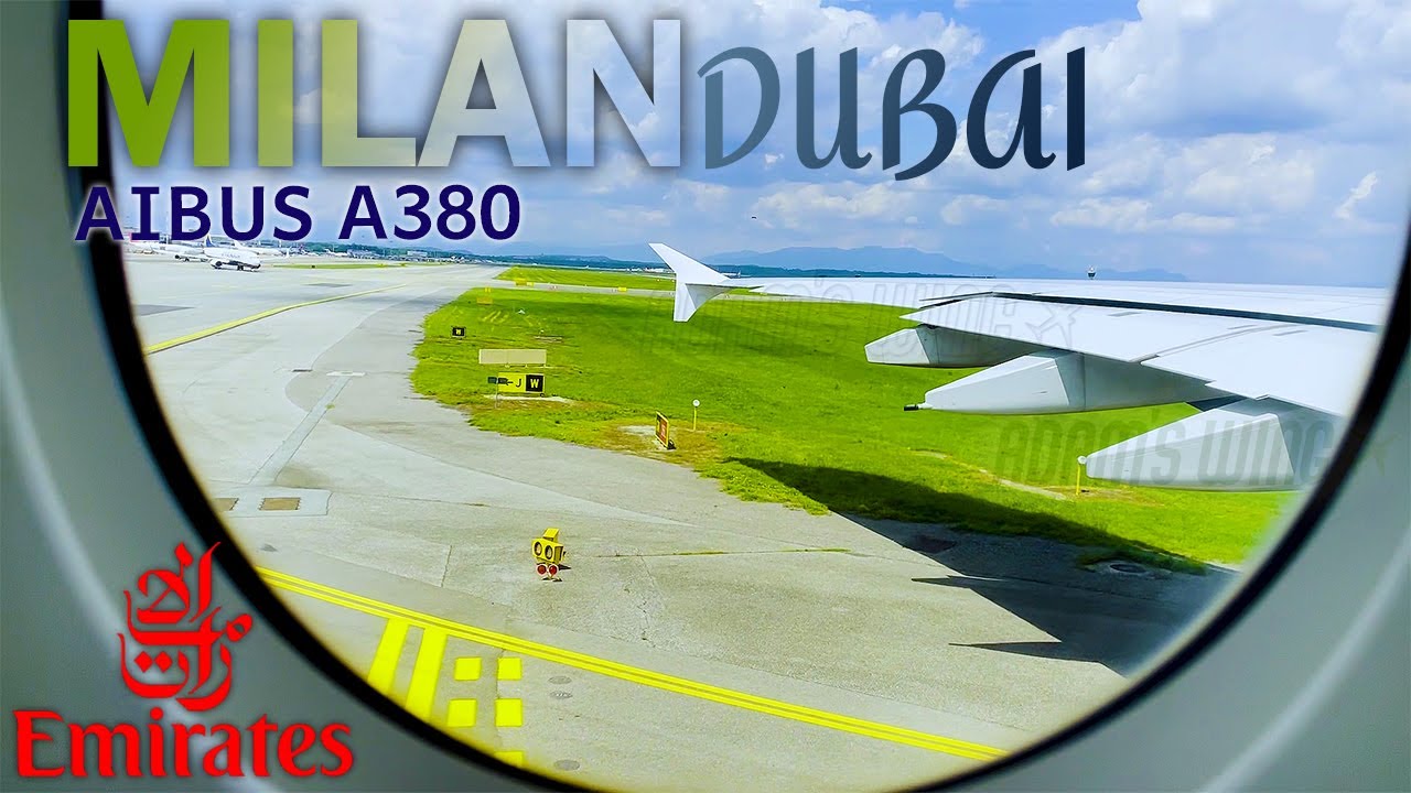 Emirates A380 Flight from Milan to Dubai - Window Seat View #dubai # ...
