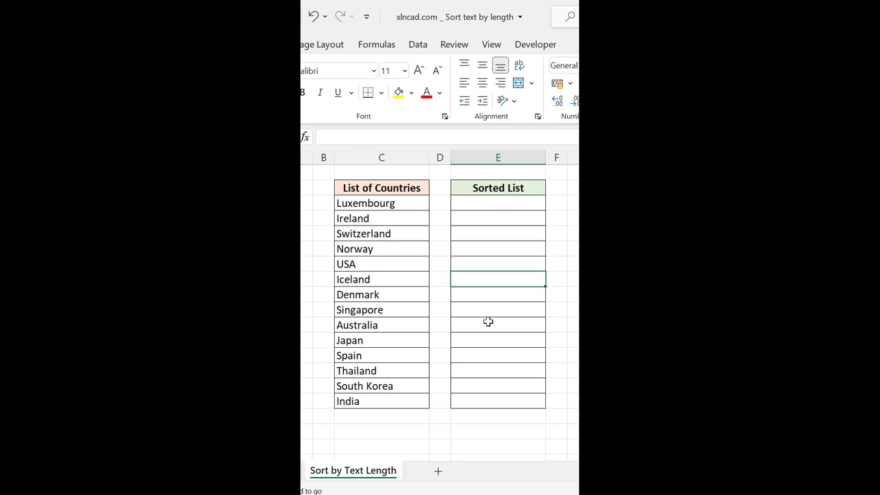 Sort By Text Length In Excel YouTube Sort By Text Length In Excel YouTube
