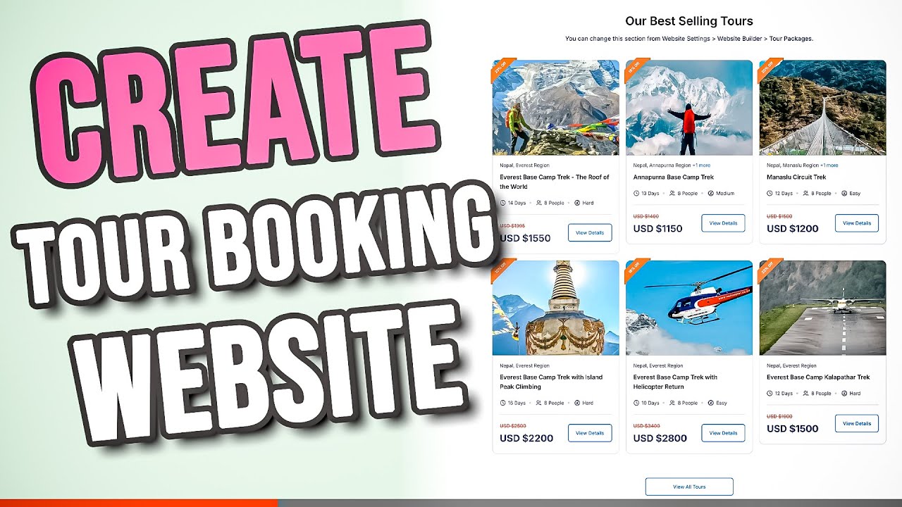 How To Create Tour Booking website with Tripcart - YouTube