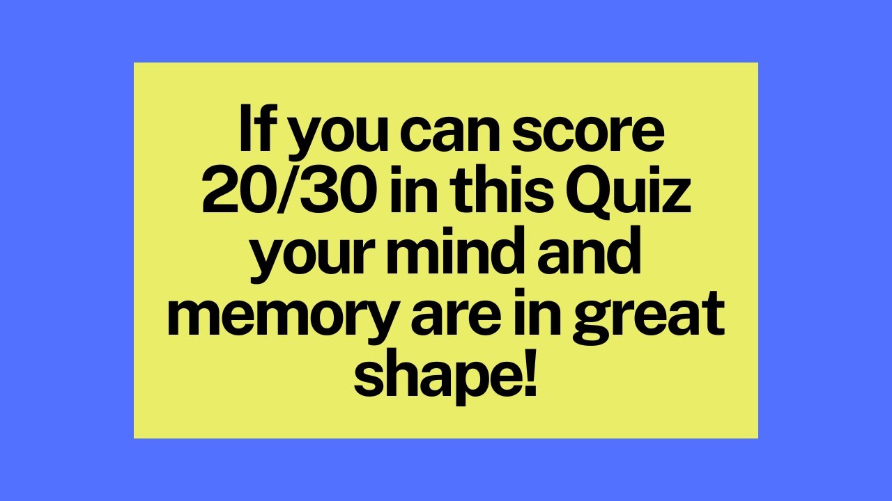 " 30 Brain twisters to test your Mind and memory. Put your thinking cap ...