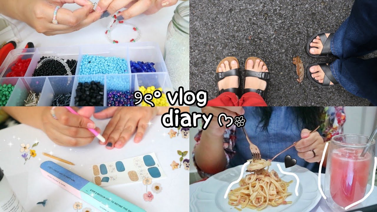 【Vlog+Tutorial】productive vlog, tutorial nail sticker, piknik🌲, what i ...