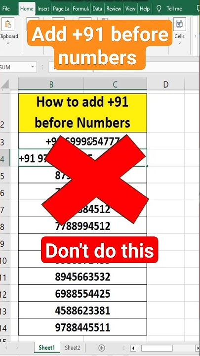 add +91 before numbers #exceltutorial #exceltips #education #shorts - YouTube