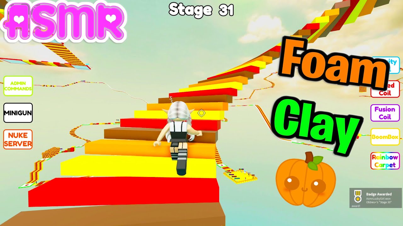 ASMR Roblox 🍀 Fall Obby Relaxing Foam Clay Sounds 100% Tingles 💤 - YouTube