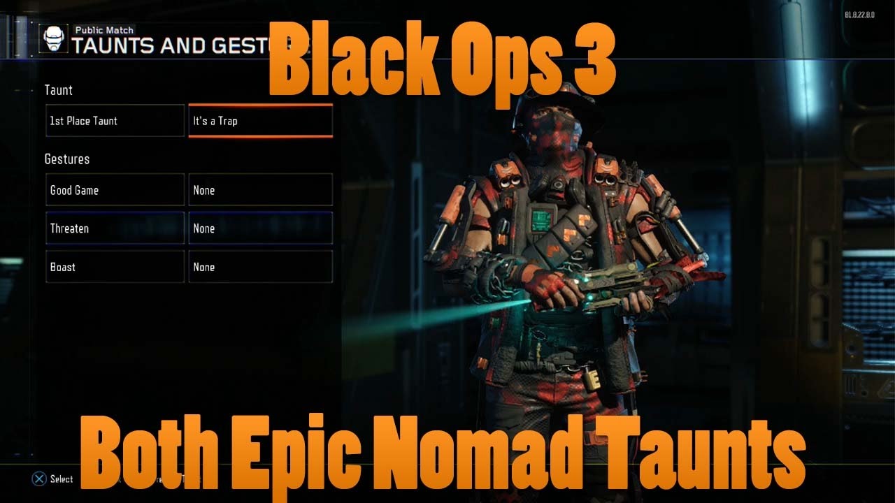 Call of Duty Black Ops 3 Both Epic Nomad Taunts - YouTube