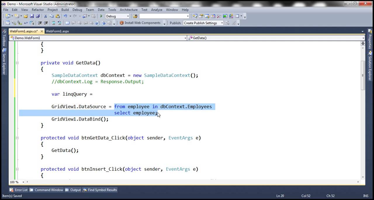 Part 3 How To View Linq To Sql Generated Sql Queries Youtube